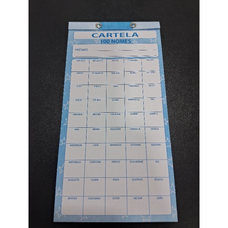 50 CARTELAS DE RIFA 100 NOMES Homen e Mulher | Shopee Brasil