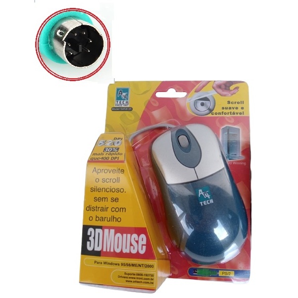 Mouse conector conexão ps2 Mouse Modelo Antigo modelo Sww-35 Scrow ...