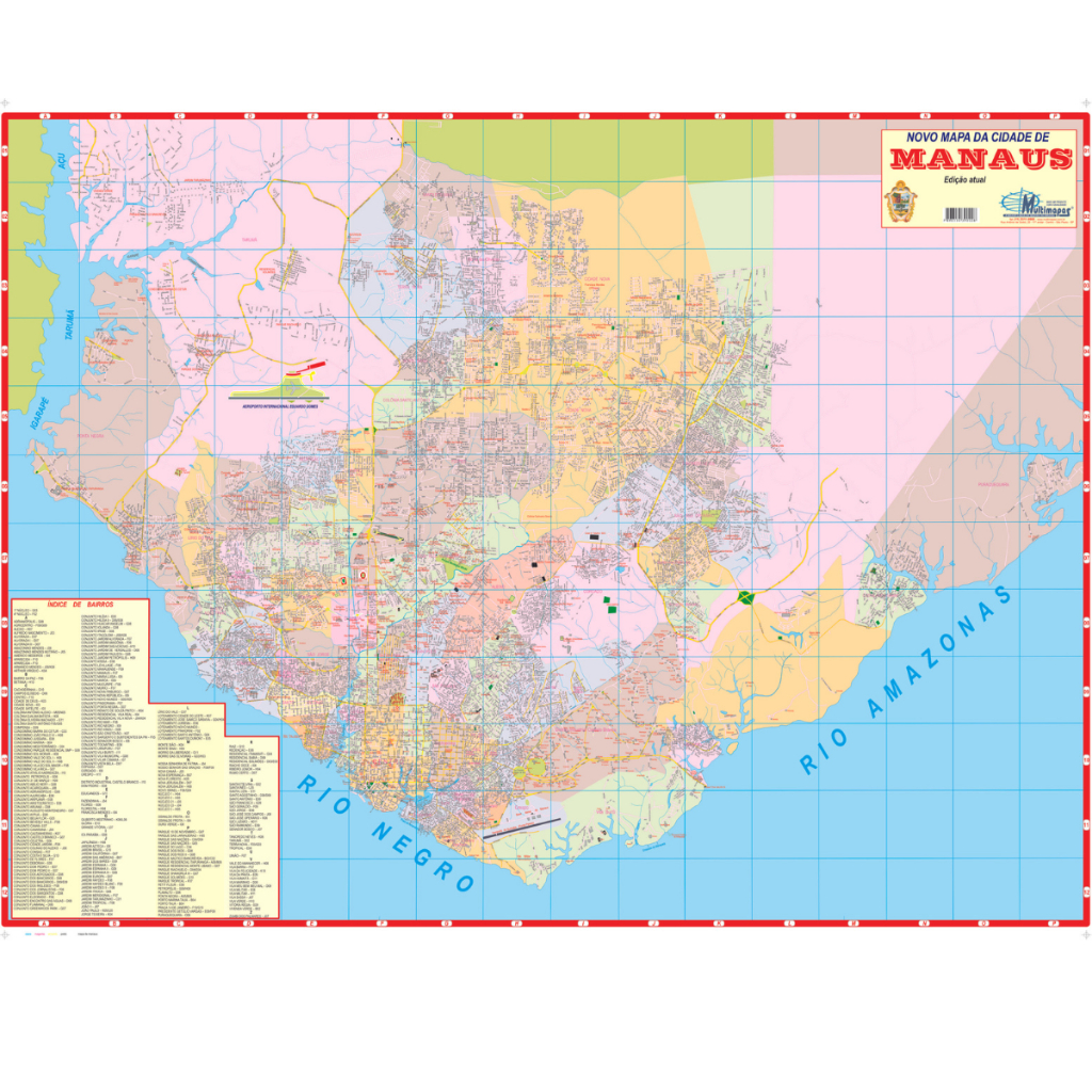Mapa Cidade de Manaus Politico Escolar Poster Cidade Geografico ...