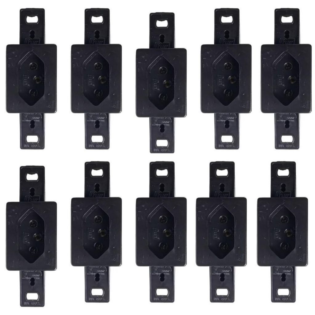 Tomada Quadrada Para Condulete 3 Pinos 20A Blux - Preto | Shopee Brasil