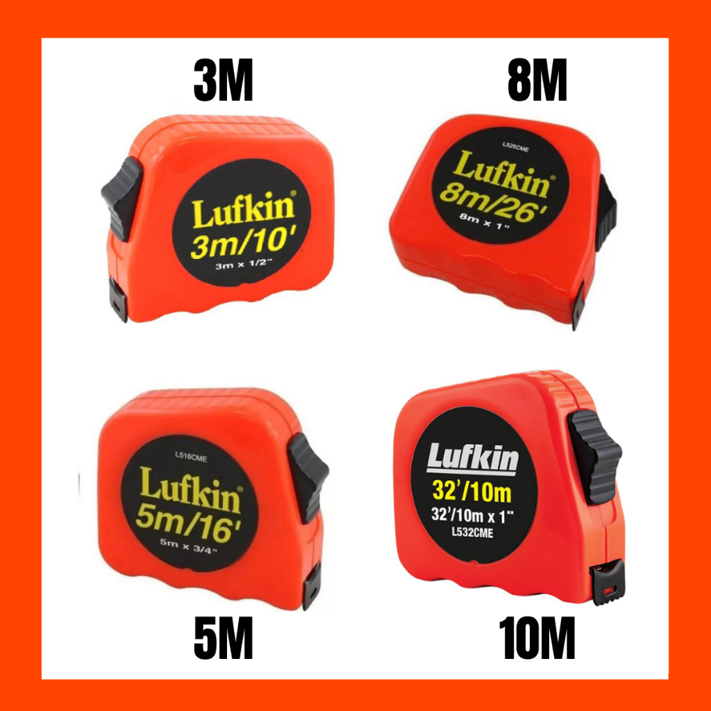 Trena Aço Lufkin com Trava 3m, 5m, 8m e 10 Metros | Shopee Brasil