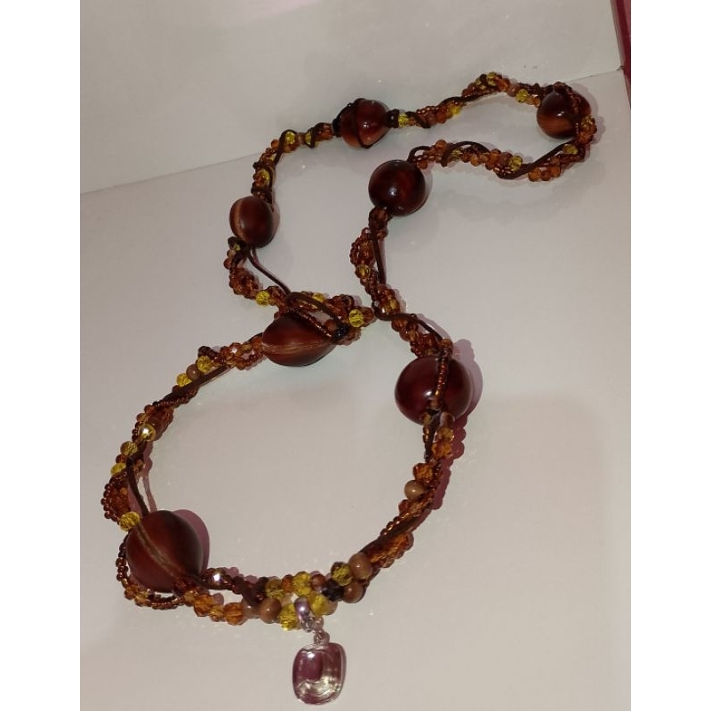 Guia de Boiadeiro Cordão de Couro - Brajá 3 fios - Colar fio de contas ...