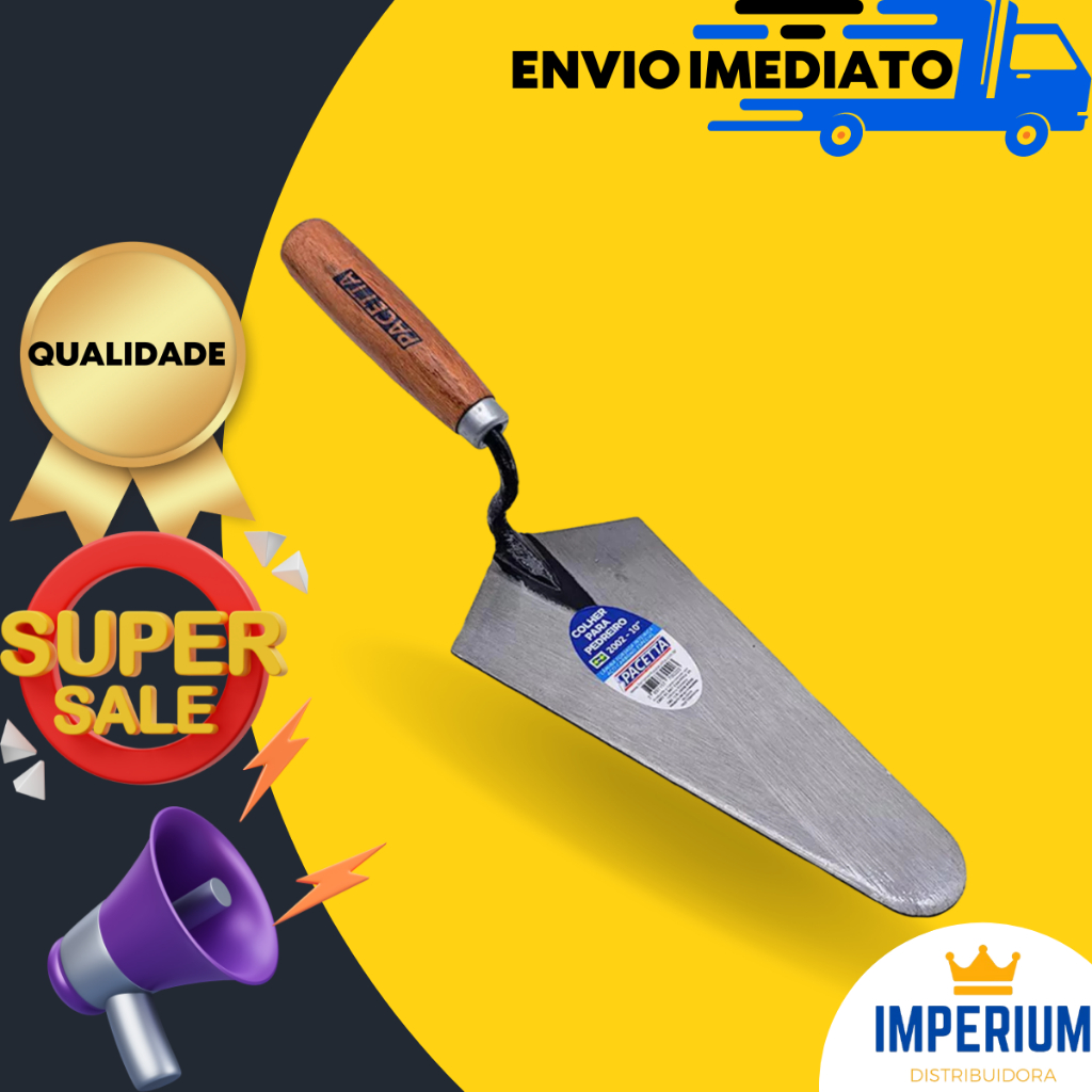 Colher Pedreiro Pacetta Aço Forjado Canto Reto N°10 | Shopee Brasil