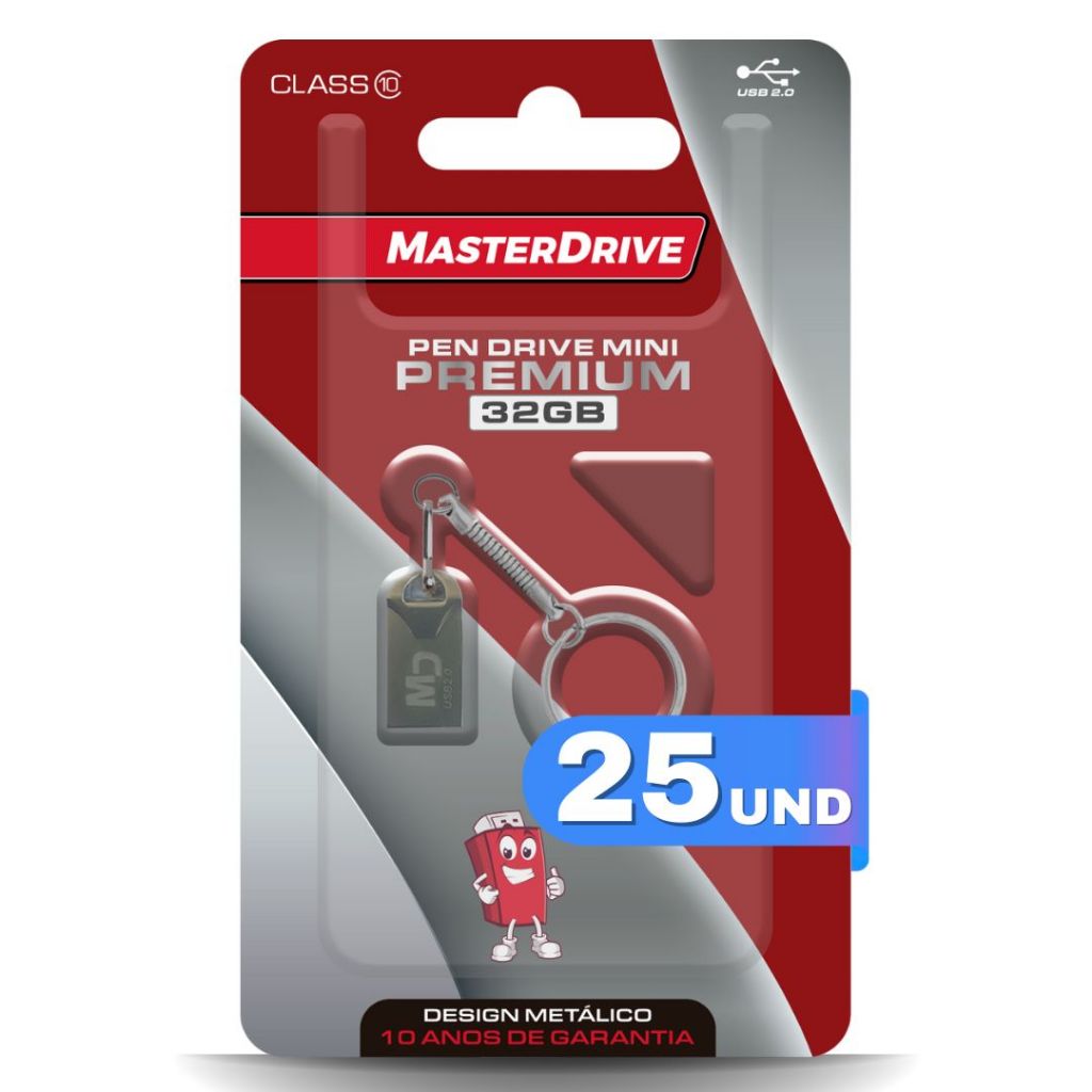 Kit 25 Mini Pendrive 32GB MasterDrive PREMIUM - Pen Drive 32GB Nano Fit ...