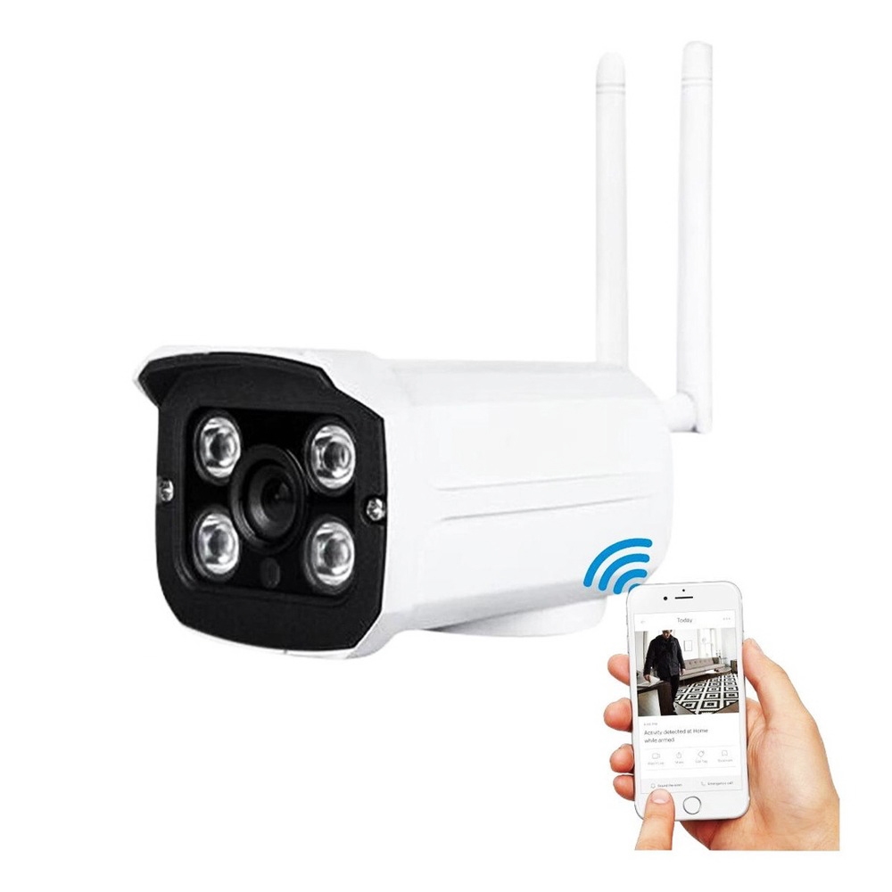 Camera Externa Segurança Wifi 2 Antenas Visao Noturna Ip65 HD app ...