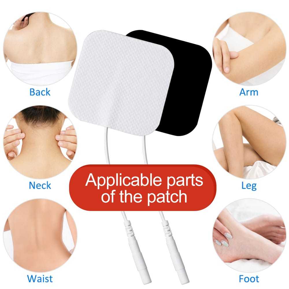 20 Un Eletrodo Pads Tens/Fes Fisioterapia Exames 4x4cm Quadrado ...