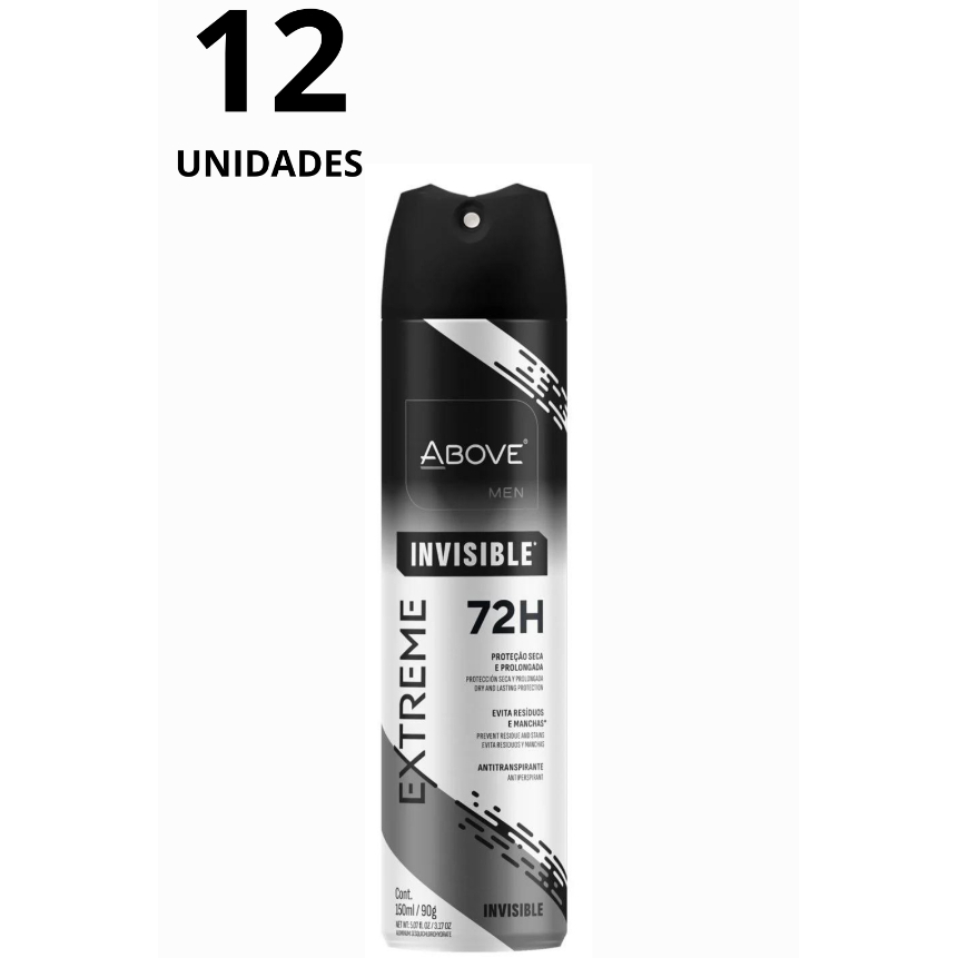 Kit C/ 12un Desodorante Aerossol Men Extreme Invisible 150ml - Above ...