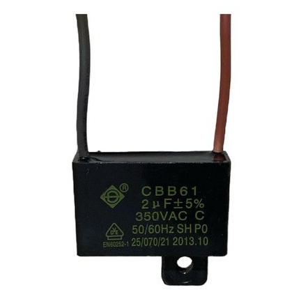 Capacitor Quadrado 2 Fios 2uf 350vac 50/60hz Para Ventilador | Shopee ...