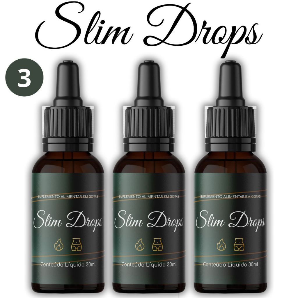 Kit 3 Slim Drops Suplemento Alimentar Tratamento 3 Meses - Original | Shopee Brasil