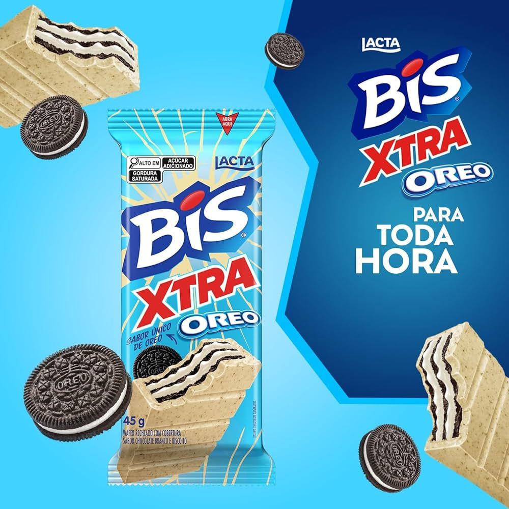 Biscoito Wafer Bis Xtra Lacta Oreo Unidade com 45g | Shopee Brasil