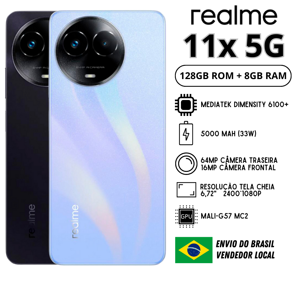 Celular Realme 11X 5G 128GB ROM / 8GB RAM | Envio do Brasil | Smartphone 5G , ROM Global ...