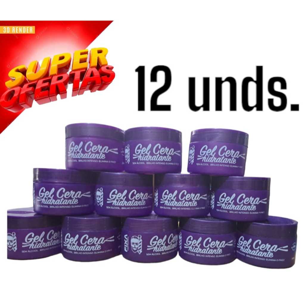 KIT GEL CERA CABELO MODELADOR FIXADOR EXTRA FORTE 12 UNDS | Shopee Brasil