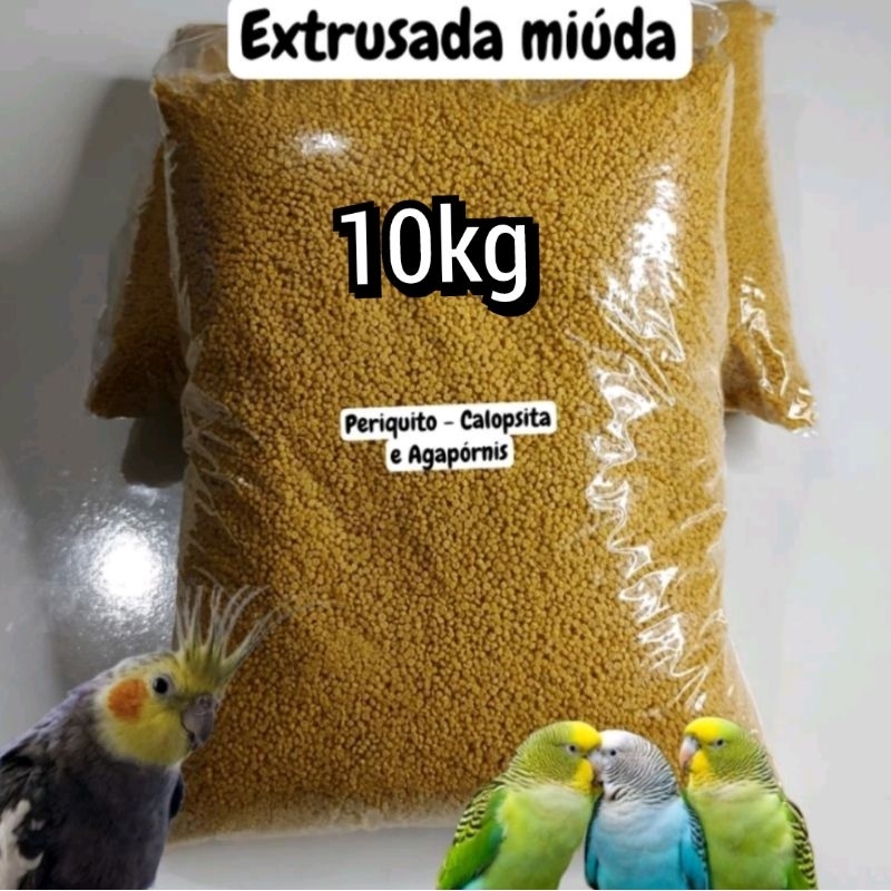 Extrusada natural MIÚDA calopsita - Agapórnis e periquito 10kg | Shopee Brasil