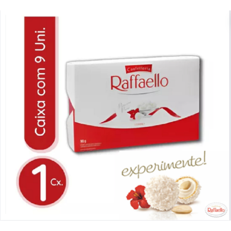 Bombom Raffaello Caixa com 9 Unidades - Ferrero com Sacola para ...
