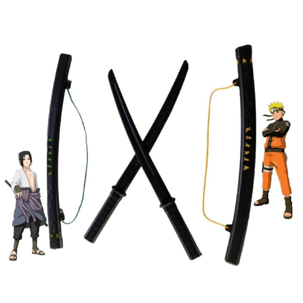 Espada De Brinquedo Kit 2 Katana Samurai Com Bainha Naruto Sasuke ...