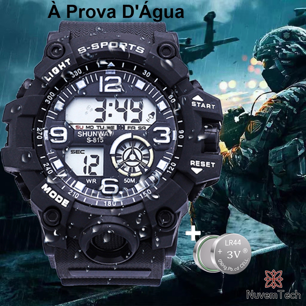 Relógio Digital Masculino Original Militar A Prova D Água Relógio De Pulso Eletrônico Esportivo ...