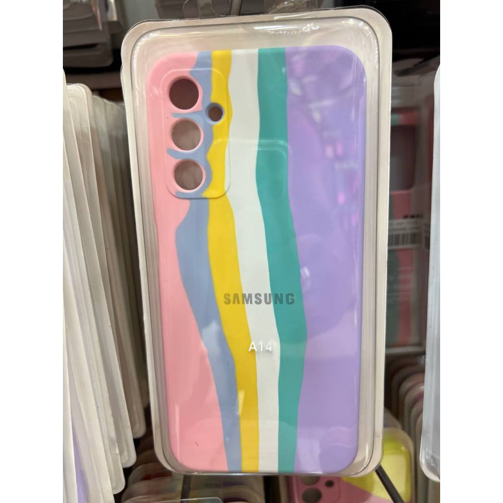 Capa Capinha case de silicone arco íris candy aveludada por dentro SAMSUNG A30S A50 A50S A14 A01 ...