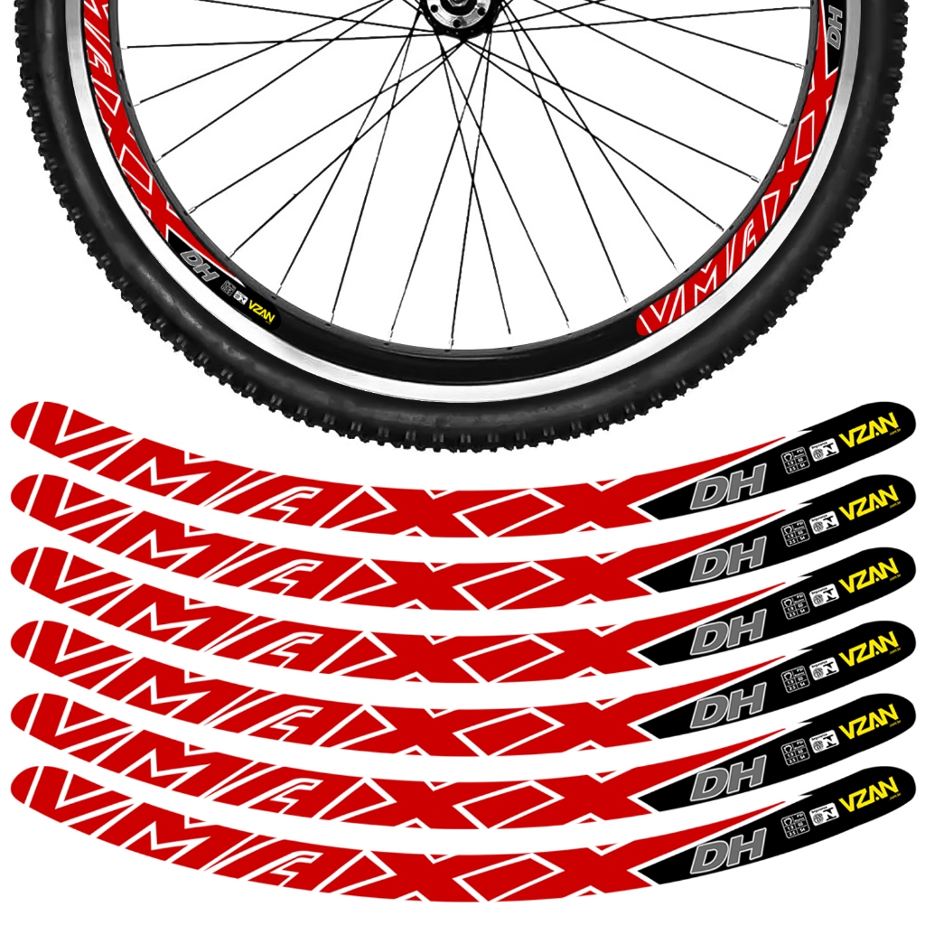 Kit 12 Adesivos Vmaxx Roda Bike Vzan Dh Vbrake Bicicleta Ciclismo Aro ...