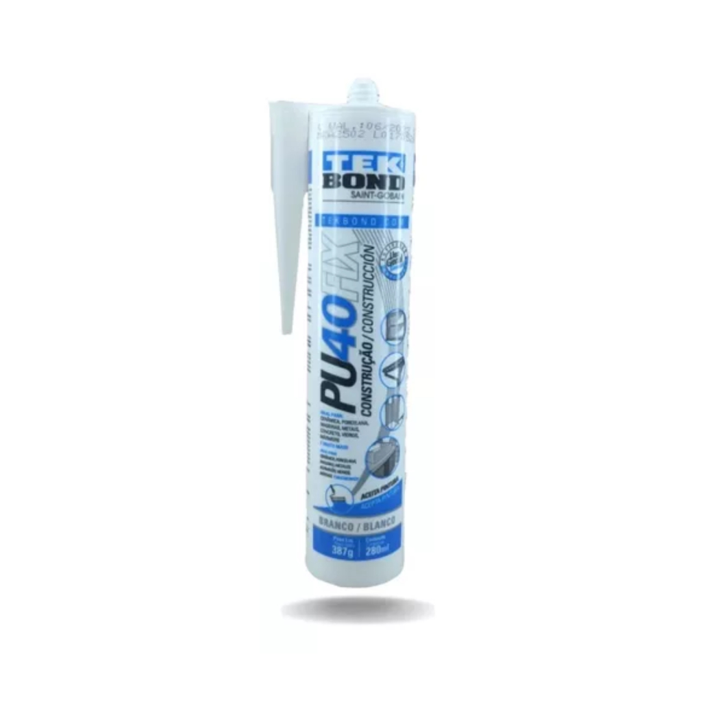 Adesivo Silicone PU 40 Fix para Construção Branco Tek Bond | Shopee Brasil