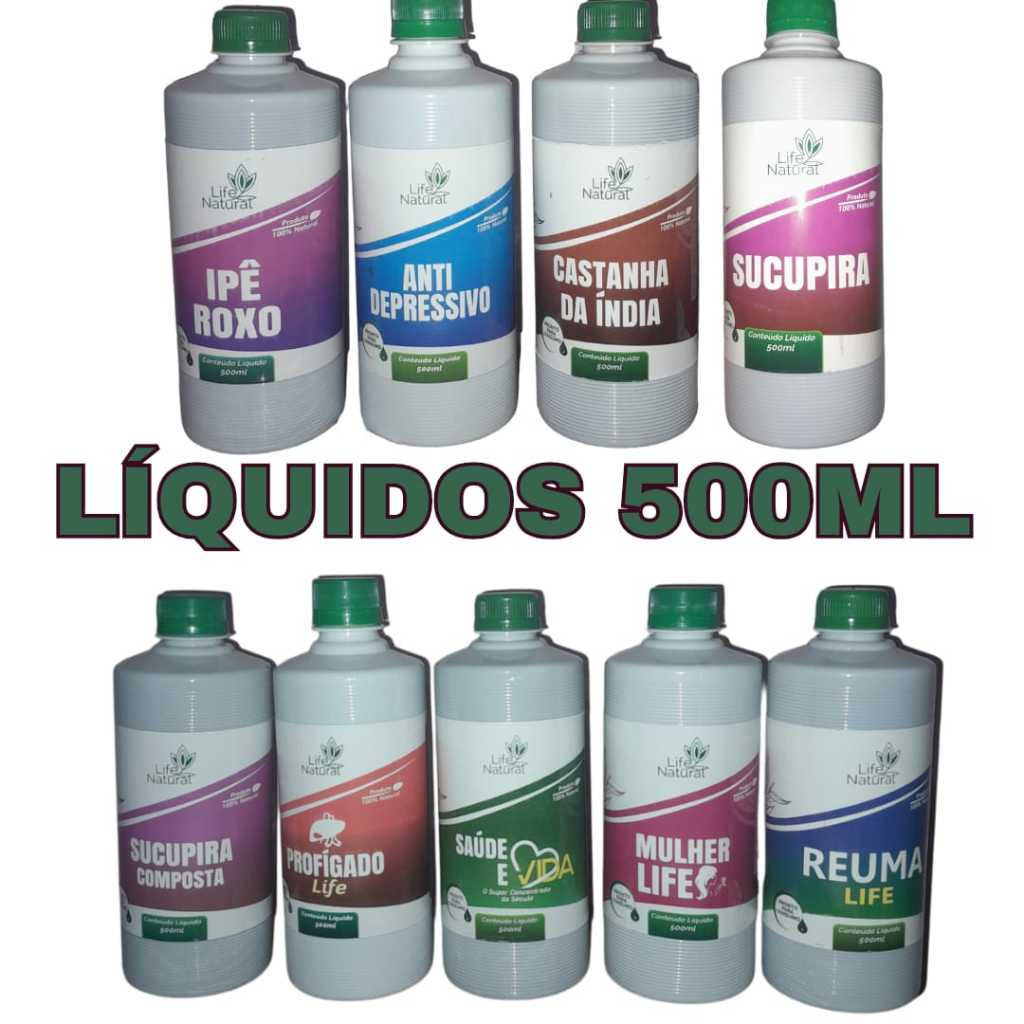 SUPLEMENTOS ALIMENTARES LÍQUIDOS 500ML - LIFE NATURAL + SAÚDE - 100% ...