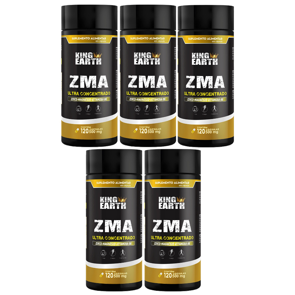 Kit 5 Zma Ultra Concentrado 120 Cápsulas - King Earth | Shopee Brasil