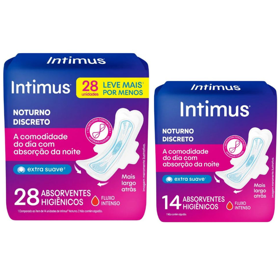 Absorvente Intimus Noturno Discreto | Shopee Brasil