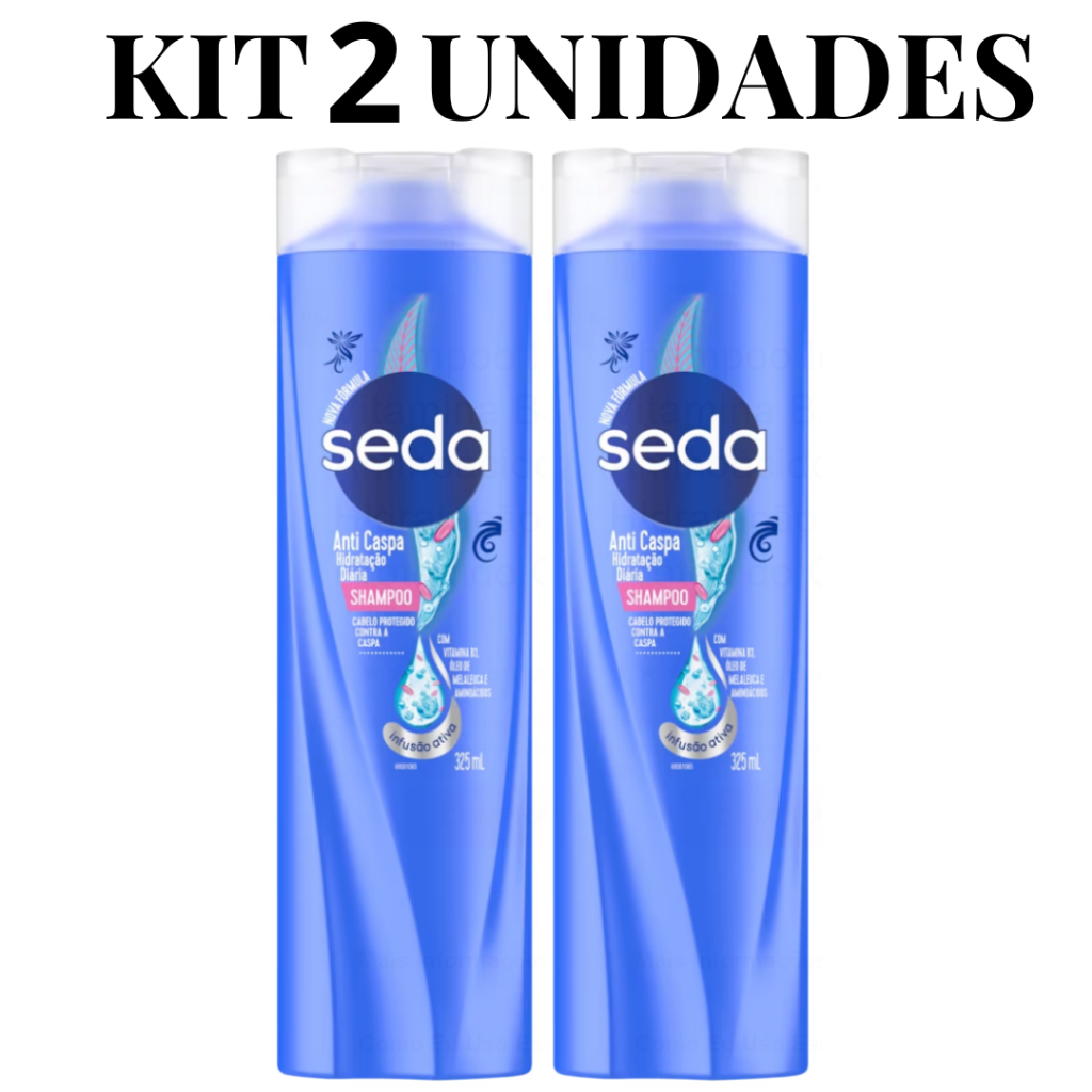 Kit 2 Unidades Shampoo Seda Anti-Caspa 325ML- Hidratação Diária ...