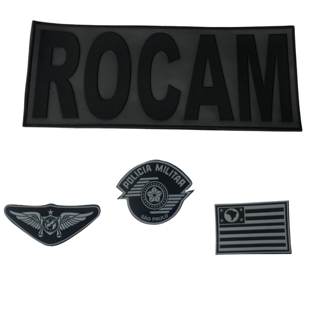Kit Rocam Com Logo Pm Mais Bandeira Sp E Breve Patrulheiro | Shopee Brasil