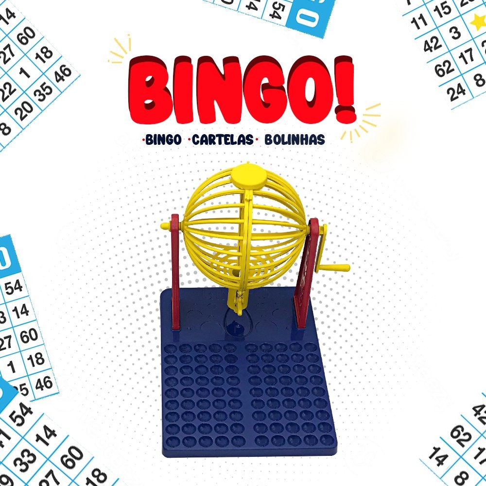 Jogo Bingo 48 Cartelas 90 Bolinhas Reunir Família Diversão Numerados ...