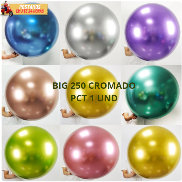 Balão GIGANTE BIG Bexiga Cromado ou Candy 250 Polegadas Festa ...