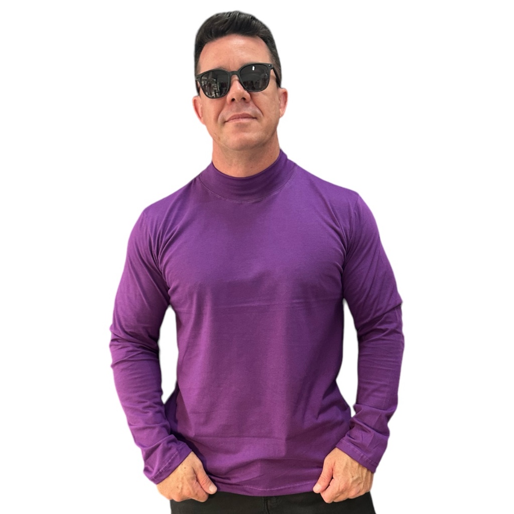 Camiseta Gola Alta M/L Stecchi Roxo | Shopee Brasil Camiseta Gola Alta M/L Stecchi Roxo | Shopee Brasil