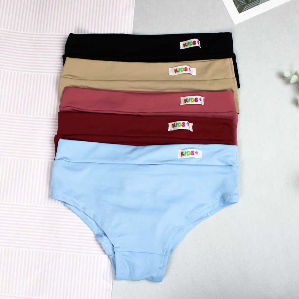 Kit 10 Calcinhas Infantis de Microfibra 100% Algodão Menina Lisa ...