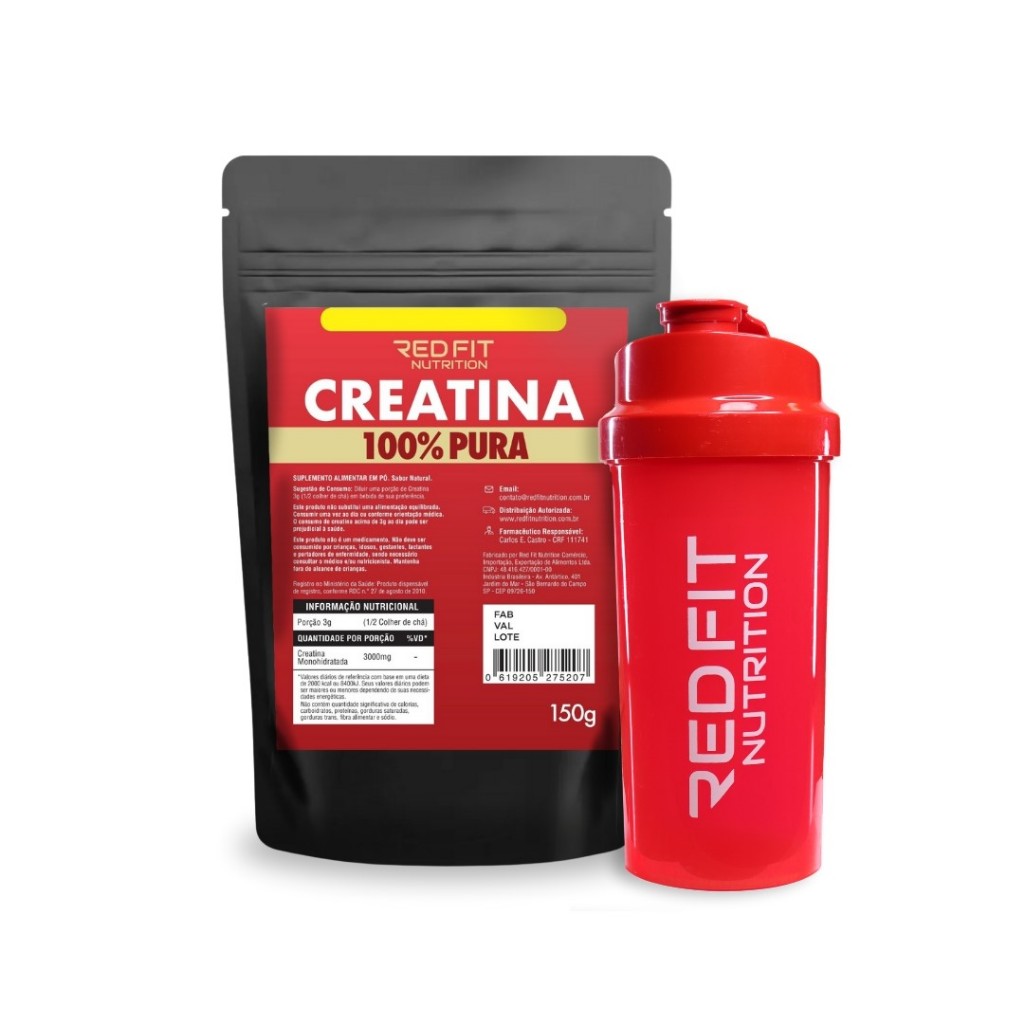 Creatina Monohidratada 150g - 100% Pura Importada C/ Laudo - Red Fit ...