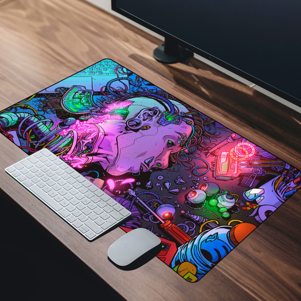 Mouse Pad Gamer 65x32 / 70x35 / 90x40 / 90x55cm Varias Cores CYBER P ...