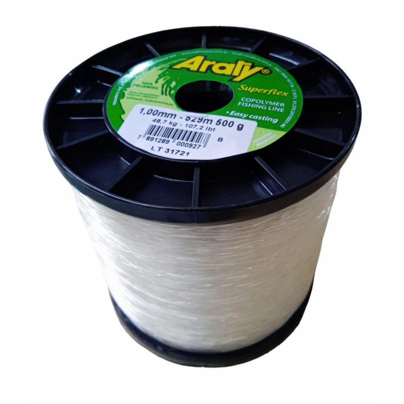 Linha de Pesca Araty Superflex Branca 1,00Mm 500 Gramas 529 Metros 107 ...
