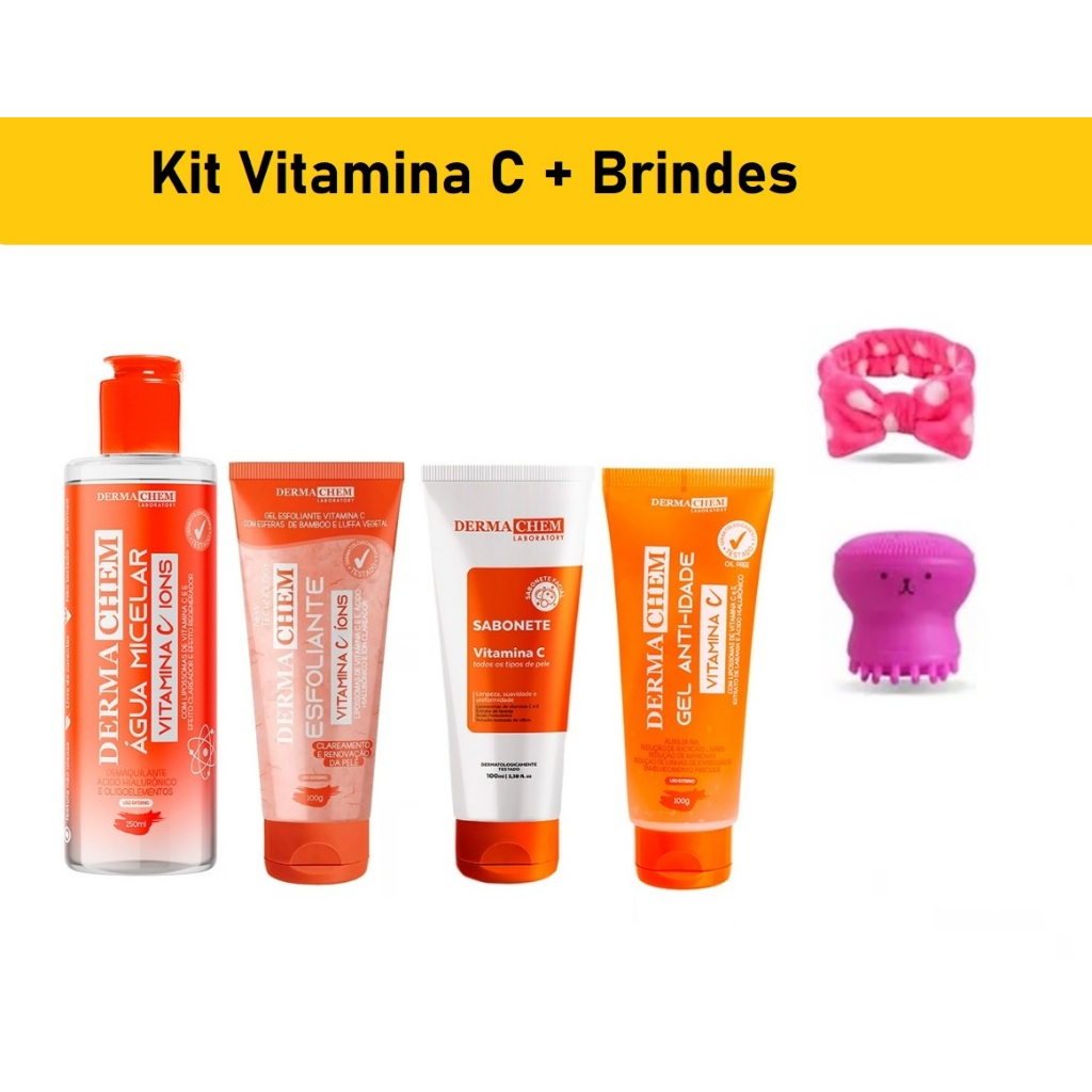Kit Completo Vitamina C - Uso Diário - Efeito Clareador - Melasma ...