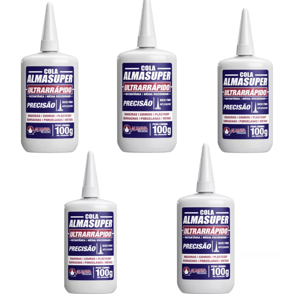 Kit 5 colas Almasuper Instantanea Bico Fino Original | Shopee Brasil