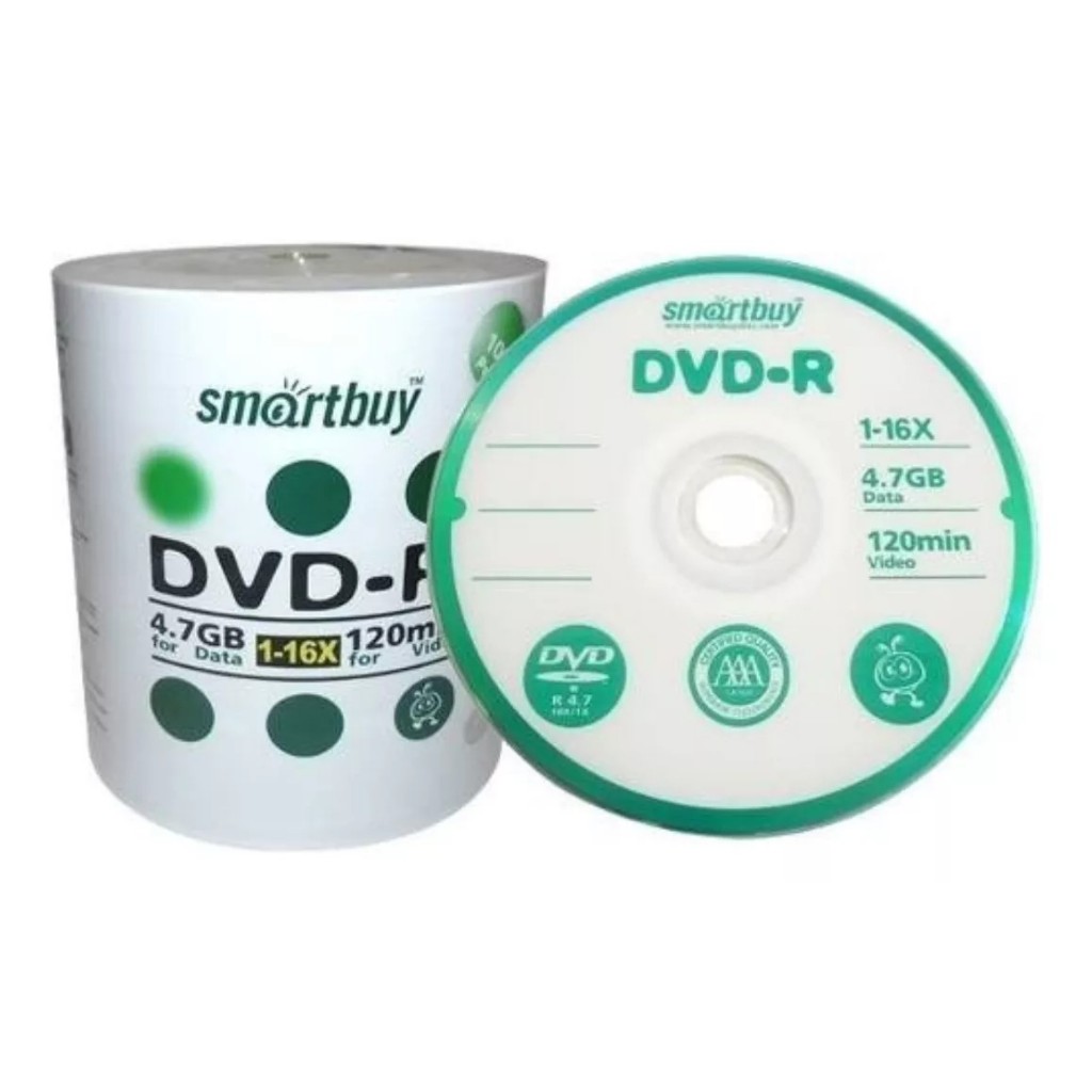 100 Dvd-r Smartbuy Logo 4.7 Gb 120 Minutos | Shopee Brasil