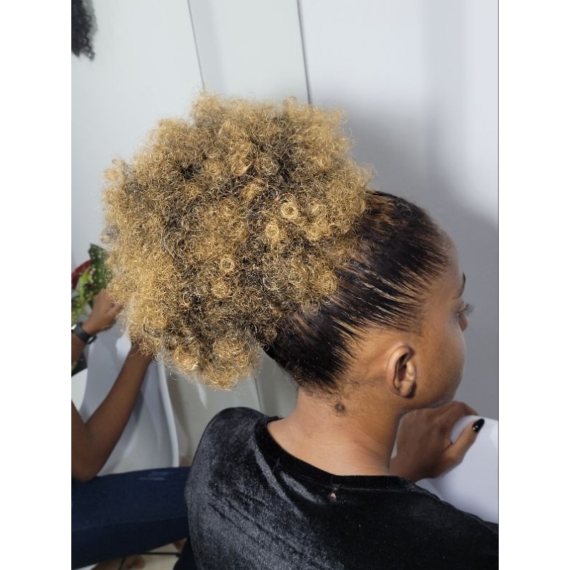 COQUE AFRO PUFF LOIRO - SINTÉTICO | Shopee Brasil