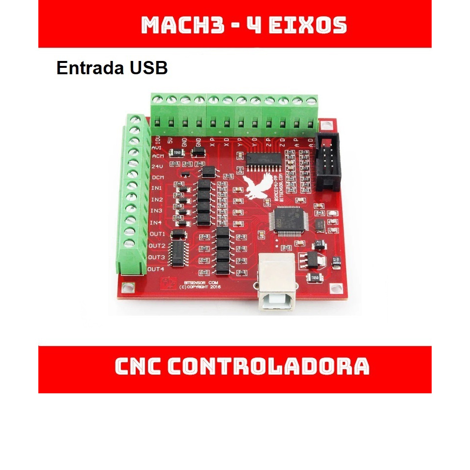 Placa Mach3 USB 100KHz / CNC / Laser / 3D / Automação | Shopee Brasil