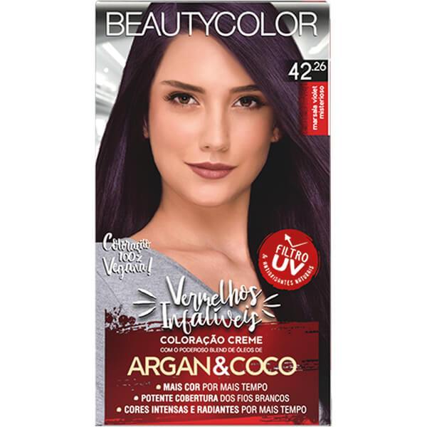 Tinta Beauty Color KIT 42.26 Marsala Violet Misterioso | Shopee Brasil