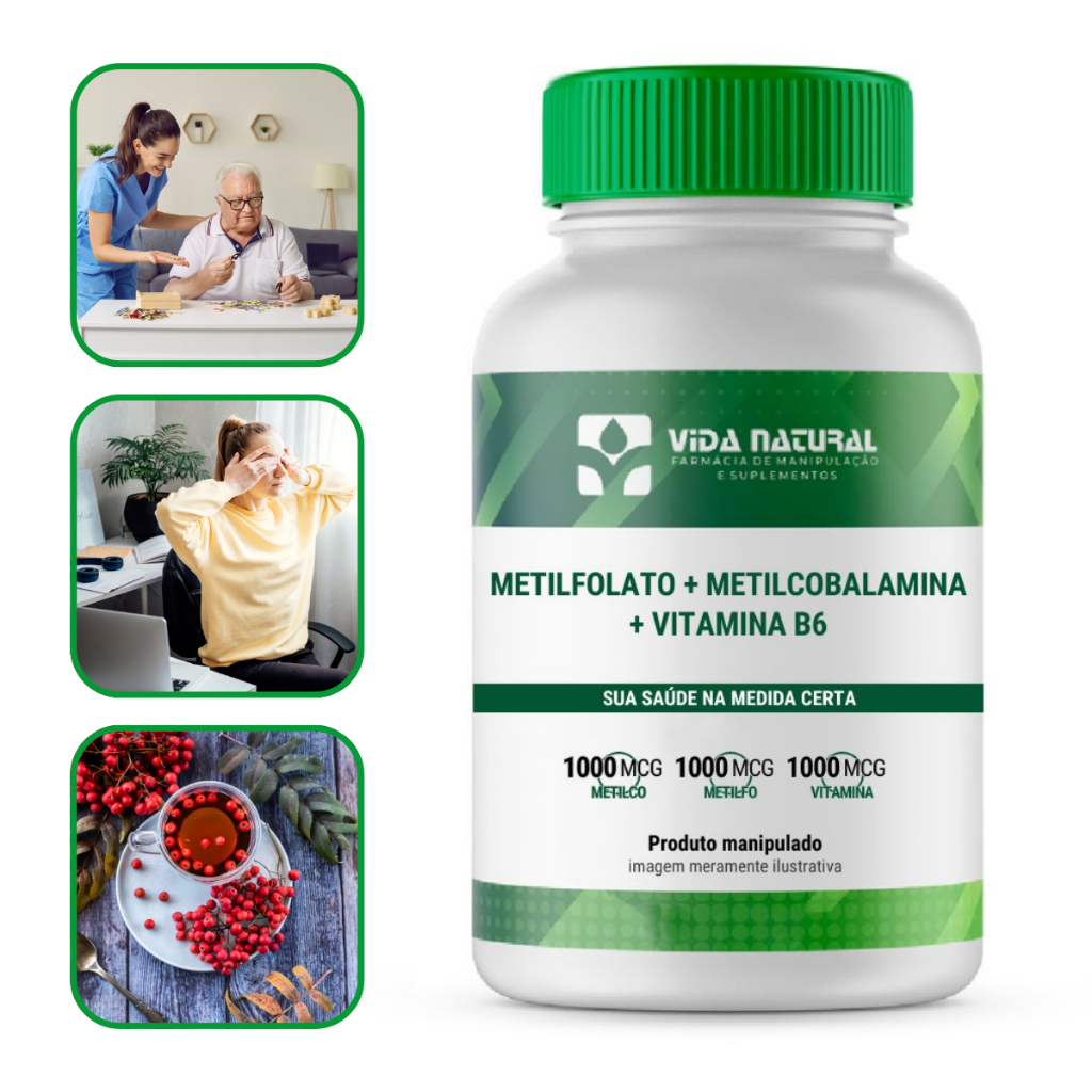 Metilcobalamina 1mg + Metilfolato 1mg + Vitamina B6 15mg 30 doses ...