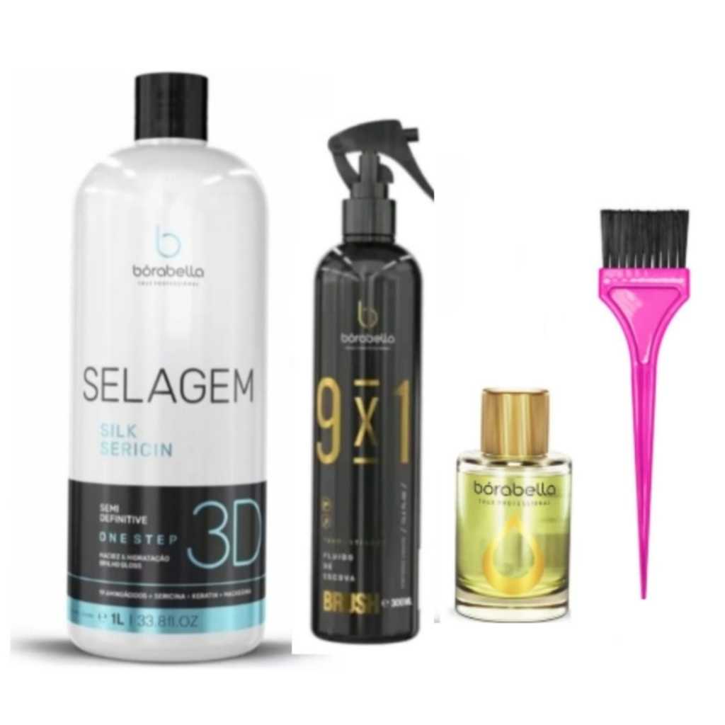 Borabella Selagem 3d + Fluido Termoativo 9x1 300ml. | Shopee Brasil