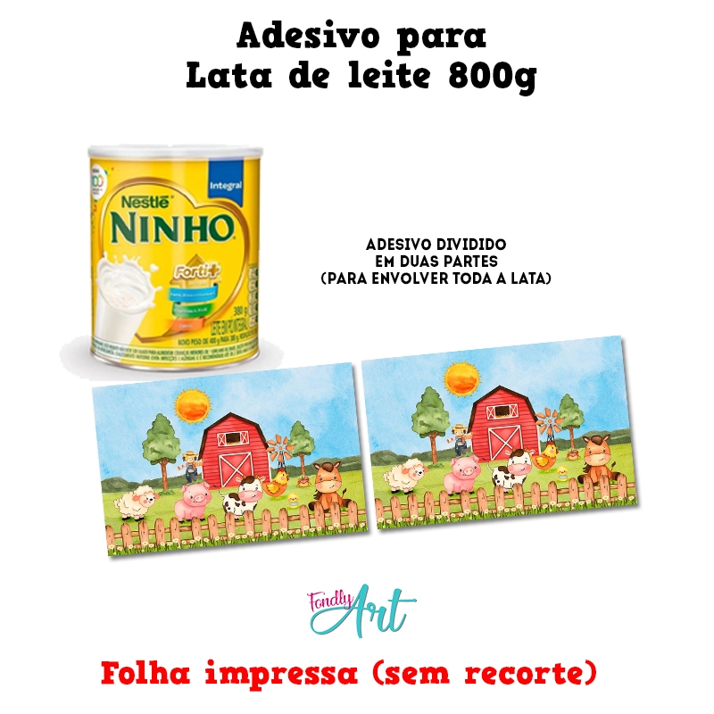 Rótulo Adesivo para lata de leite 800g - Qualquer tema! | Shopee Brasil