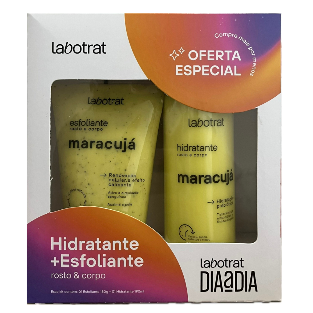 Kit Esfoliante 150g + Hidratante 190g Maracujá Dia A Dia Labotrat ...