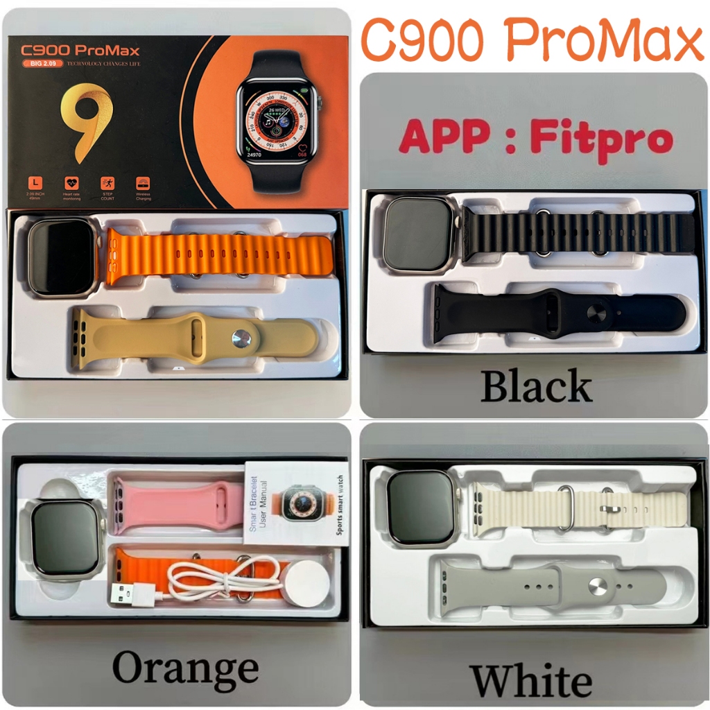 Relógio inteligente original 9 C900 pro max masculino bluetooth chamada temperatura corporal ...