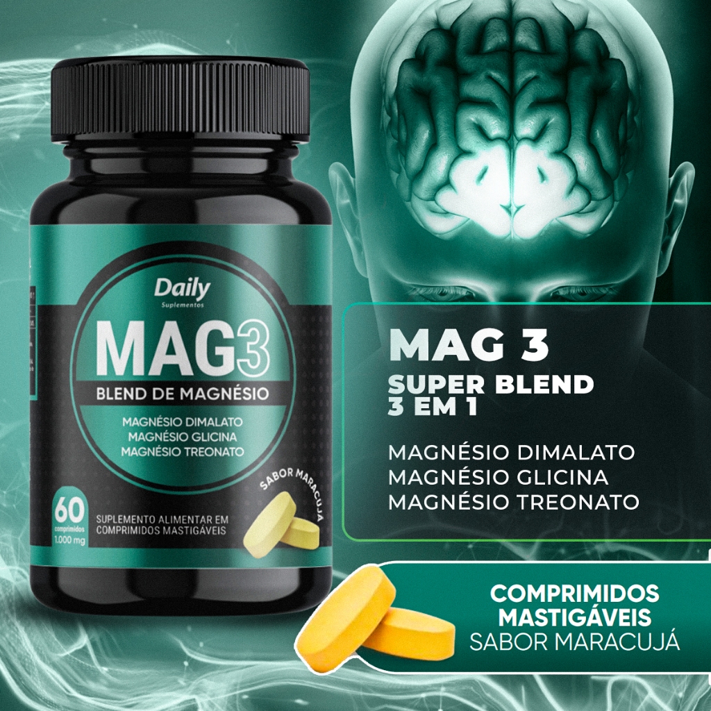 Mag3 Magnesio Dimalato L-Treonato Glicina 1000mg 60 Comp. Sabor ...