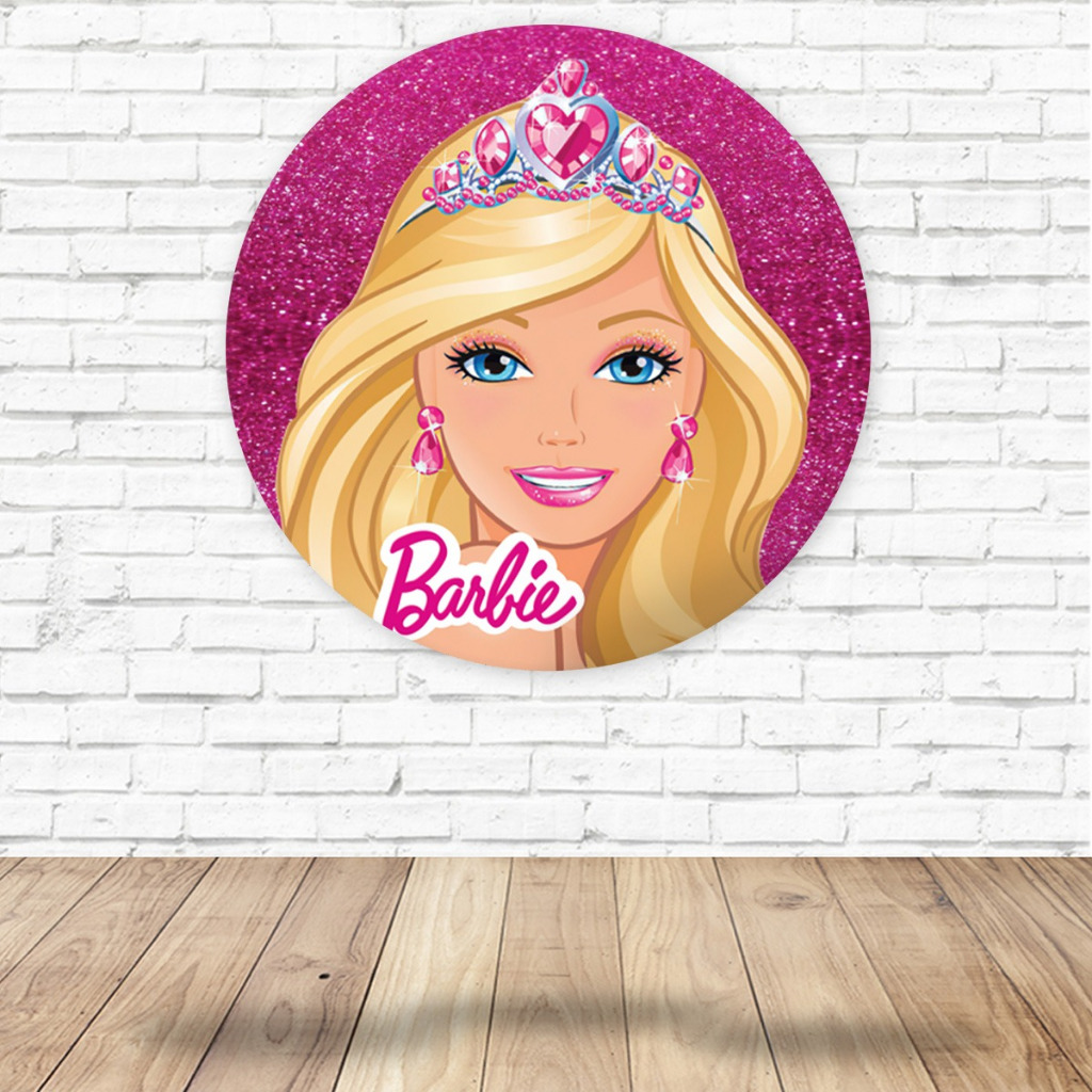 Capa para Painel Redondo Barbie Tecido Sublimado Veste Fácil 1,50mx1 ...
