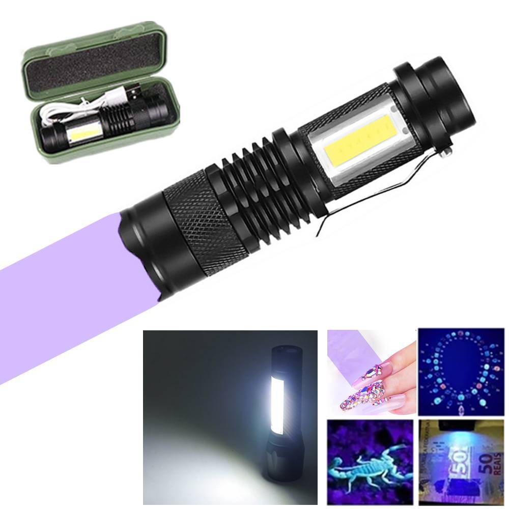 Lanterna Ultravioleta Usb Led Potente Luz Negra Recarregável Uv | Shopee Brasil