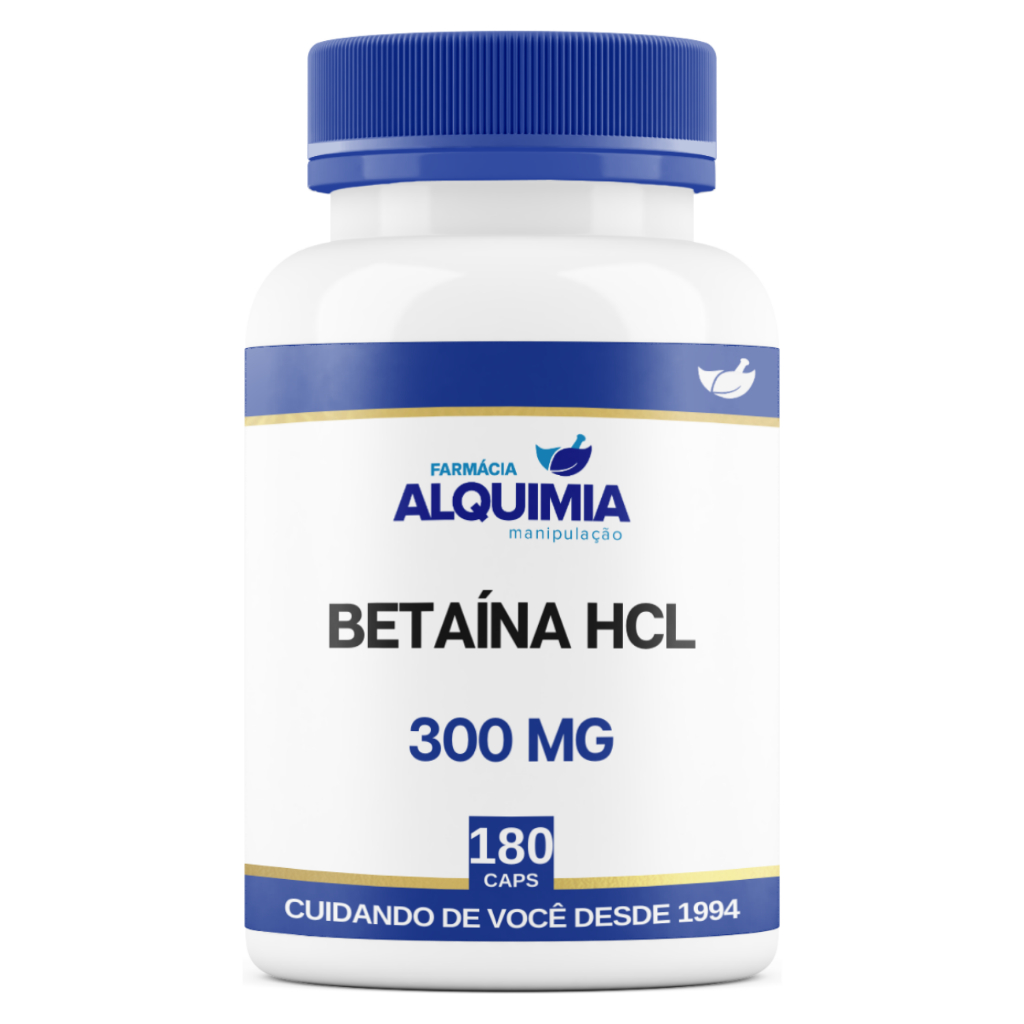 Betaína HCL 300MG- 180 Cápsulas - Pura | Shopee Brasil